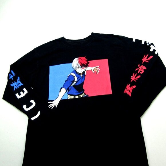 Shirts | My Hero Academia Shirt Mens Large Funimation Todoroki Fire Ice ...